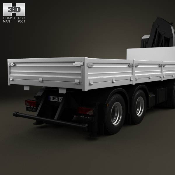 MAN TGS Flatbed Crane Truck 2012 3D Model – High-Quality Download ...