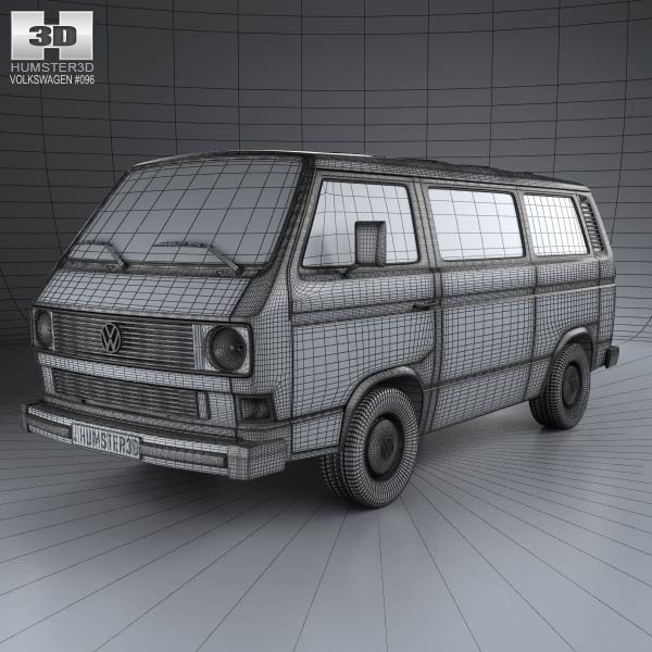 Volkswagen Transporter (T3) Passenger Van 1990 3D Model – High-Quality ...